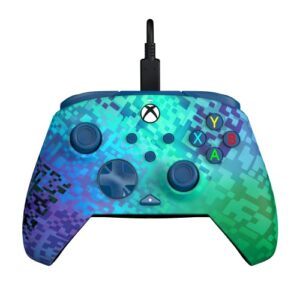 pdp rematch xbox wired controller glitch green for xbox series x|s, xbox one, officially licensed