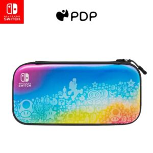 pdp travel case with wrist strap and built-in stand - nintendo switch/lite/oled compatible - super mario lumalee star spectrum