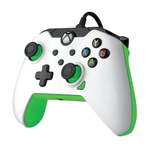 PDP Wired Controller Neon White for Xbox Series X|S, Gamepad, Wired Video Game Controller, Gaming Controller, Xbox One, Officially Licensed - Xbox Series X