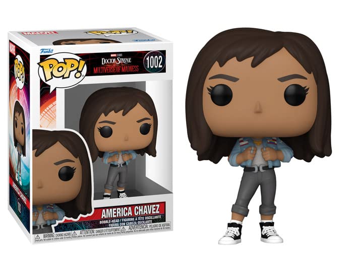 POP Marvel: Doctor Strange Multiverse of Madness - America Chavez Funko Vinyl Figure (Bundled with Compatible Box Protector Case), Multicolor, 3.75 inches