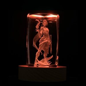 supia valorant 3d crystal figure - agent sage - rgbw 16 colorful led lighting stand with laser engraved crystal figure. valorant gift, gaming accessories for gamer. decoration for gaming desk.