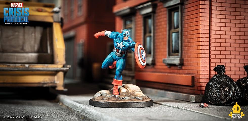 Marvel: Crisis Protocol Captain America & The Original Human Torch Character Pack - Unite Iconic Heroes! Tabletop Superhero Game, Ages 14+, 2 Players, 90 Minute Playtime, Made by Atomic Mass Games