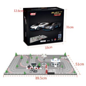 AGM MASTECH Mini Deluxe Block Building N Slot car Race Set GD-12 at 1:87 Scale