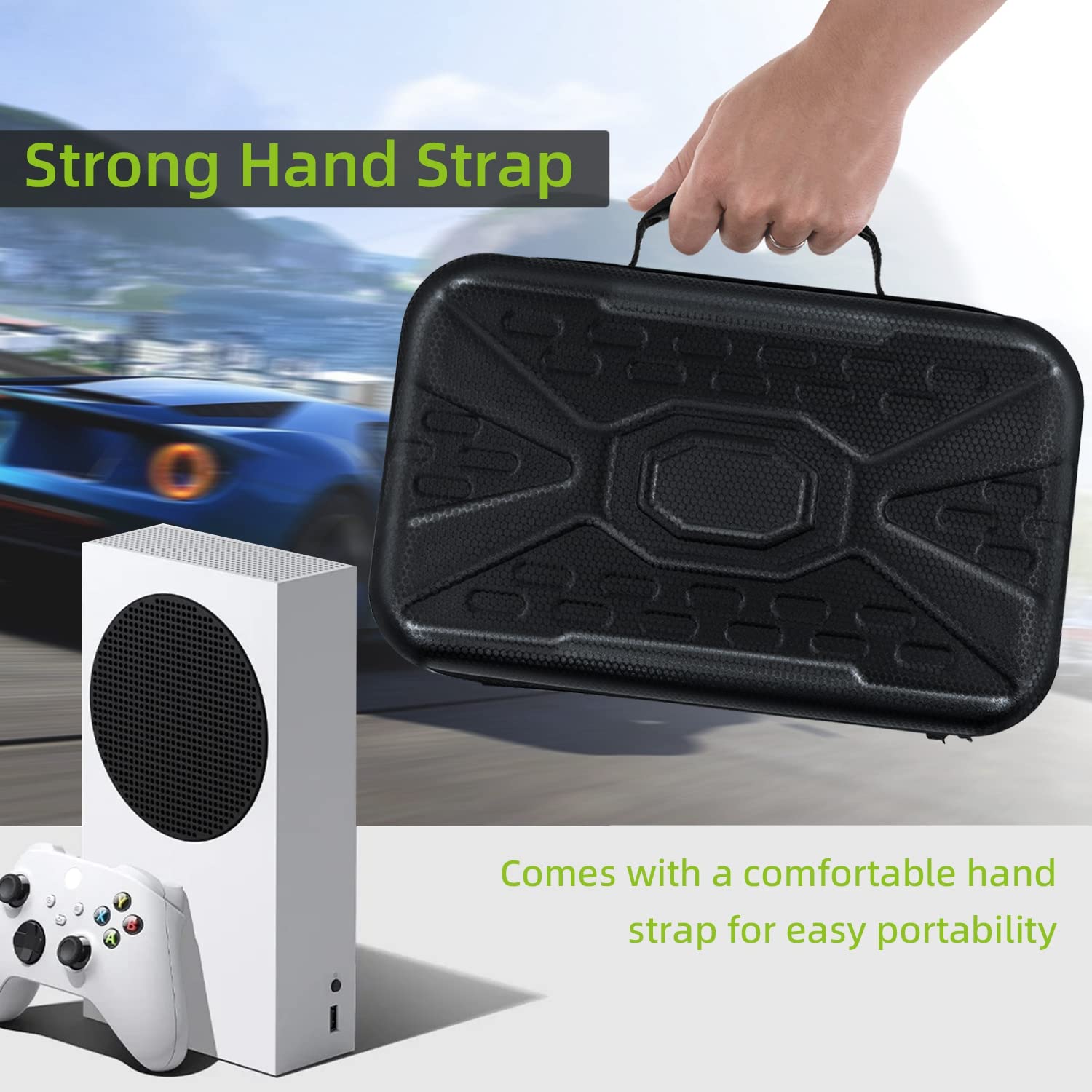 Mcbazel Hard Carrying Case for Xbox Series S, Travel Case Storage Bag for Xbox Series S Console Wireless Controller & Gaming Accessories - Black