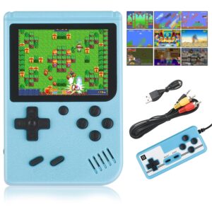 handheld game console, 500 classic fc retro game with 3.0" lcd screen, portable video games, 1200mah rechargeable battery, support to connect tv & 2 players