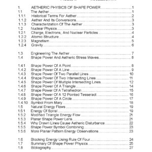 SHAPE POWER. A Treatise on How Form Converts Universal Aether into Electromagnetic and Gravity Forces and Related Discoveries in Gravitational Physics. [Typeset, Unbound Loose Leaf] Revisions 11/2022