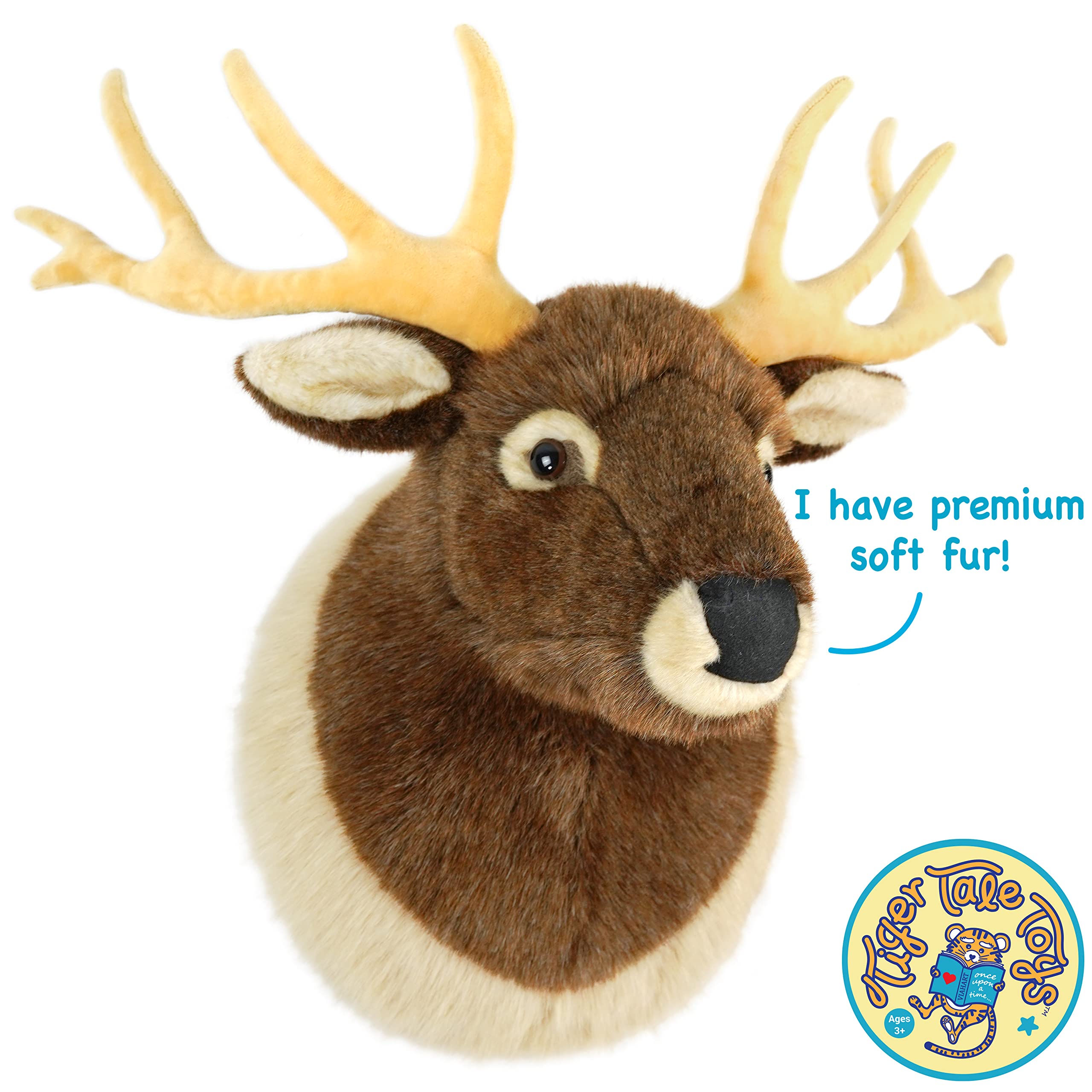 VIAHART Evander The Elk Head - 25 Inch Stuffed Animal Plush - by TigerHart Toys