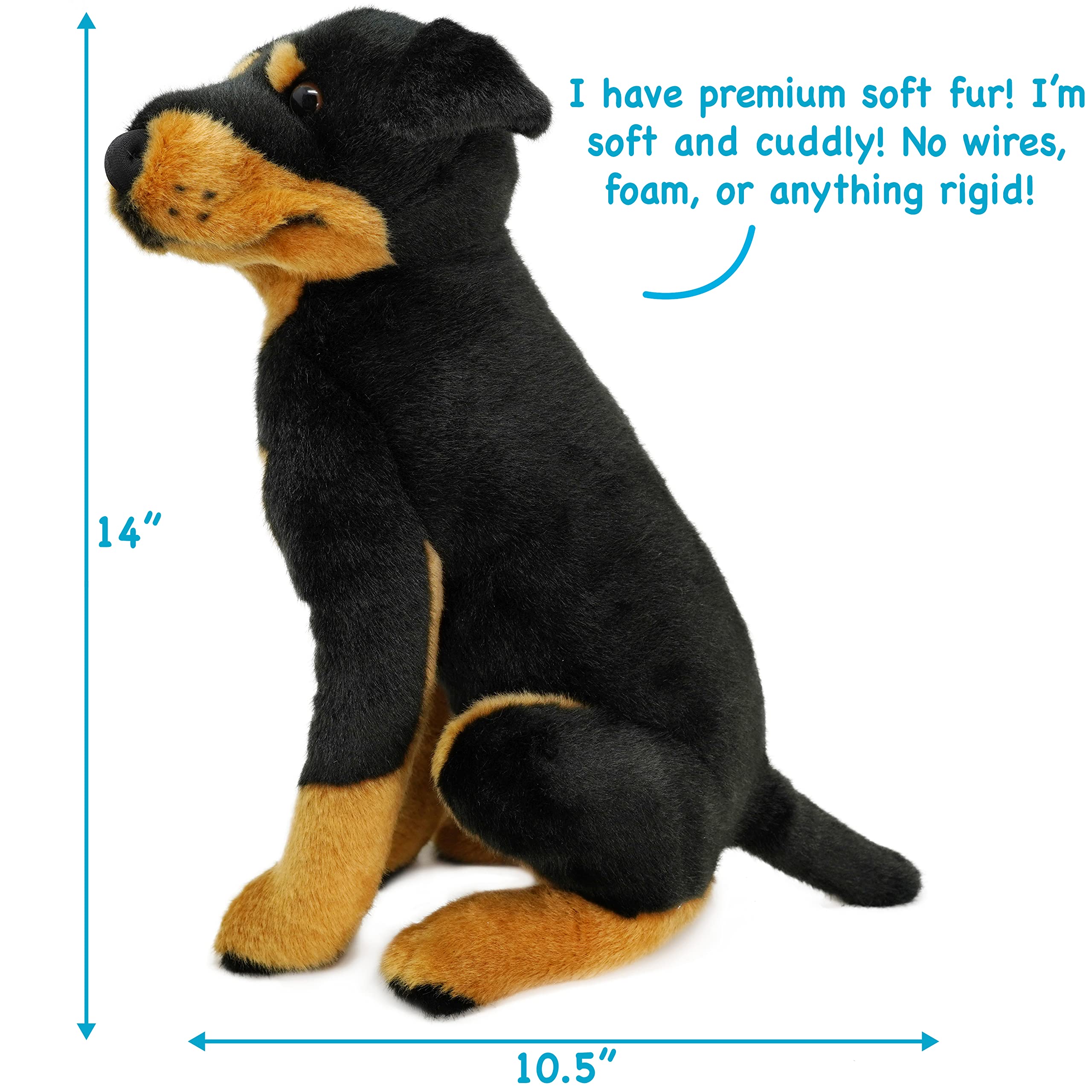 VIAHART Ronin The Rottweiler | 14 Inch Stuffed Animal Plush | by TigerHart Toys