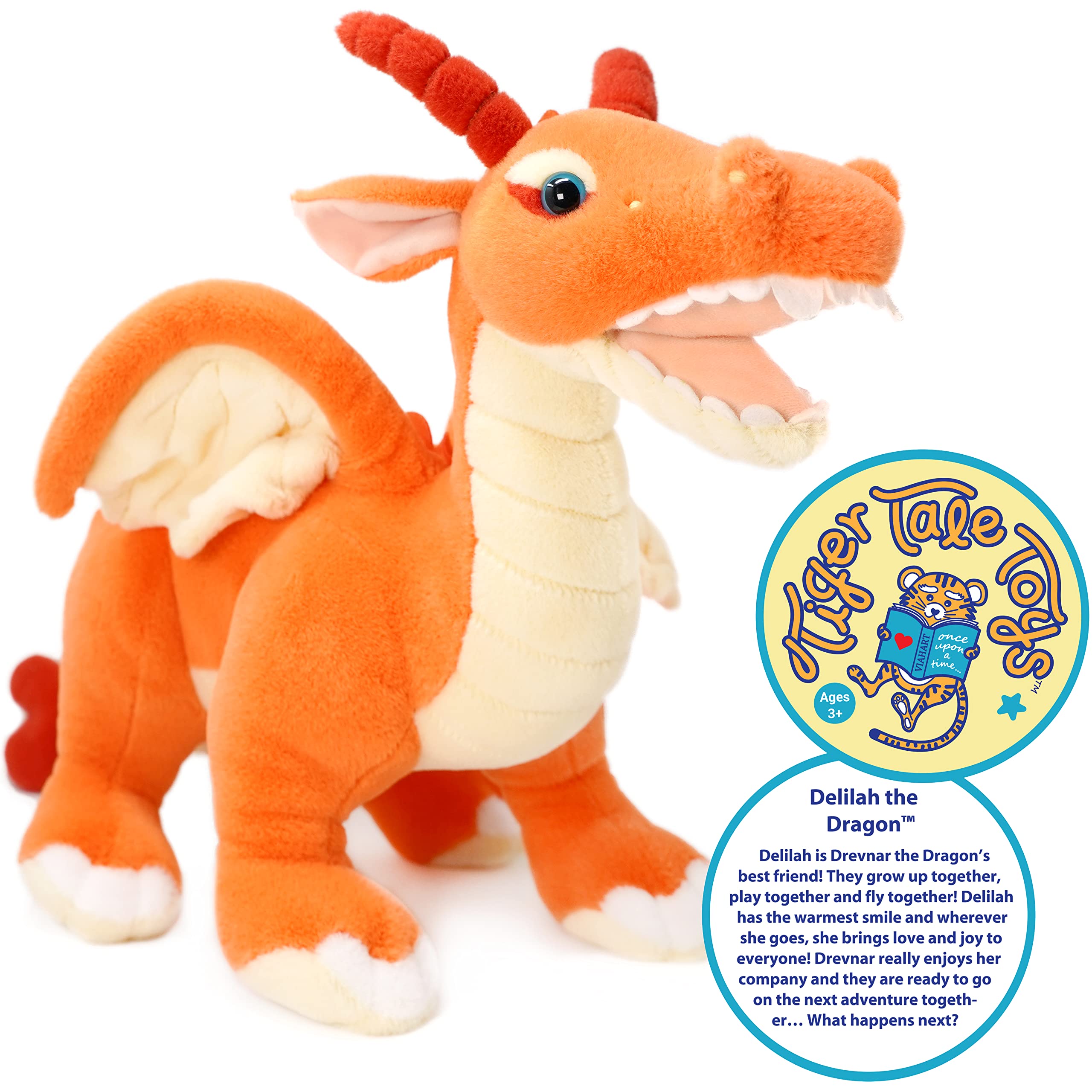 VIAHART Delilah The Dragon | 22 Inch Stuffed Animal Plush | by TigerHart Toys