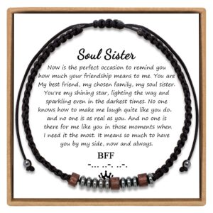 joycuff to my soul sister bracelets from sister birthday mother's day thanksgiving day christmas gifts for best friend morse code bracelets for women bff