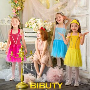 BIBUTY Princess Dress Up Clothes for Little Girls Princess Dresses, Pretend Play & Dress Up Princess Costume Set with Princess Crown for Little Girls, Princess Toys Gifts for 3-6 Toddler Little Girls