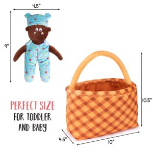 Basket of Babies | Multicultural Baby Dolls | Diverse Baby Dolls | Dolls for Toddlers | Toddler Baby Doll | 5 Dress Up Dolls with Basket Carrier | Removable Clothing Great Hand Eye Coordination