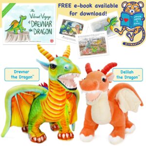 VIAHART Delilah The Dragon | 22 Inch Stuffed Animal Plush | by TigerHart Toys