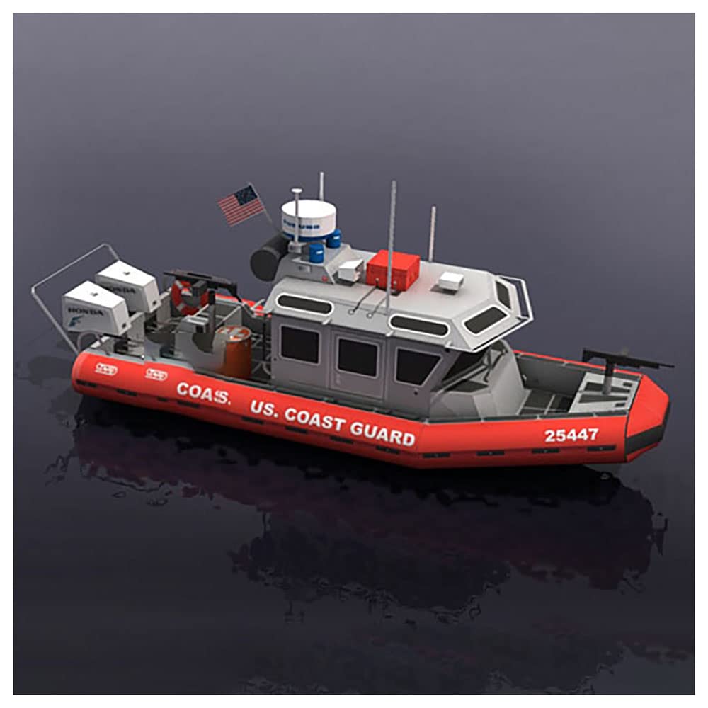 Lllunimon 1/50 U.S. Coast Guard Emergency Boat Model Building Kit, DIY 3D Paper Model Cardboard Art Crafts Puzzle Toys