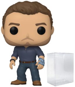 pop jurassic world dominion - owen grady funko vinyl figure (bundled with compatible box protector case), multicolor, 3.75 inches