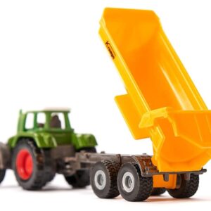 Siku 1605, Fendt Tractor with Krampe Dump Truck, Toy Tractor, Metal/Plastic, Green/Yellow, Removable cab, Tipping Trough, Trailer with Smooth-Running rubberisedg Wheels, Trailer Coupling