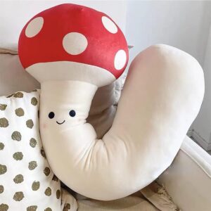 Hofun4U Mushroom Plush Pillow, Mushroom Stuffed Plush, Mushroom Plush Body Pillow Home Decoration Birthday for Kids Adults (Red,35 inch)