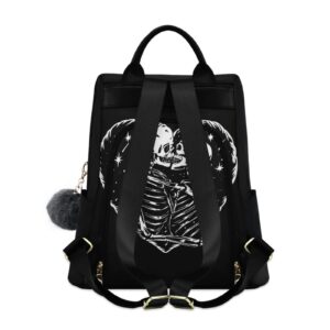 ALAZA Skeleton Skull Love Heart Backpack Purse for Women Travel Casual Daypack College Bookbag Work Business Ladies Shoulder Bag