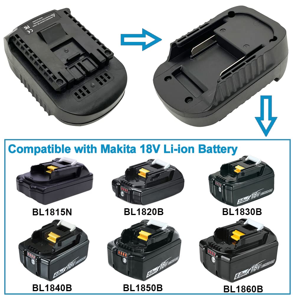 Battery Adapter for Makita to Bosch 18V Lithium-Ion Cordless Tool, Convert Makita 18V LXT Lithium-Ion Battery BL1830 BL1840 BL1850 BL1860 to Bosch 18V Li-ion Battery Converter BAT609 BAT612 BAT618