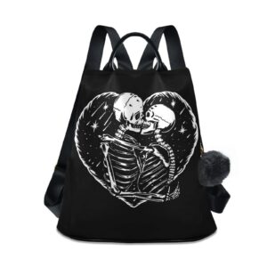 alaza skeleton skull love heart backpack purse for women travel casual daypack college bookbag work business ladies shoulder bag