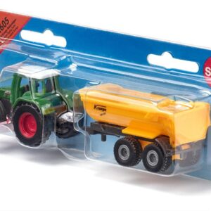 Siku 1605, Fendt Tractor with Krampe Dump Truck, Toy Tractor, Metal/Plastic, Green/Yellow, Removable cab, Tipping Trough, Trailer with Smooth-Running rubberisedg Wheels, Trailer Coupling