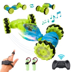 funbud gesture sensing rc stunt car toys - best christmas birthday gifts for 6 7 8 9 10 11 12 year old boys, remote control 4wd off road transform vehicle, kids cool present ideas, 2.4ghz