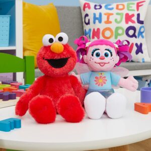 sesame street friends elmo and abby cadabby 8-inch 2-piece sustainable plush stuffed animals set