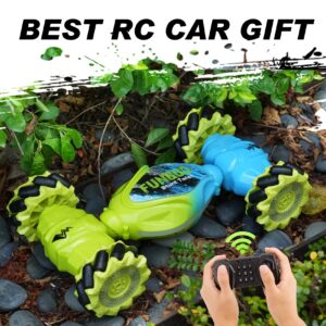 Funbud Gesture Sensing RC Stunt Car Toys - Best Christmas Birthday Gifts for 6 7 8 9 10 11 12 Year Old Boys, Remote Control 4WD Off Road Transform Vehicle, Kids Cool Present Ideas, 2.4Ghz