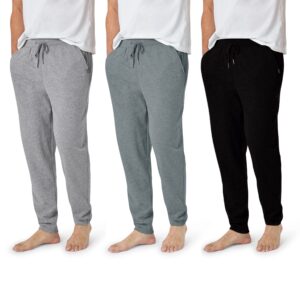 eddie bauer 3pk mens pajama pants - cotton knit mens lounge pants with pockets | jogger sleep pants for men | soft lightweight lounge pants for men | sleep pants for mens pajamas bottoms 3 pack