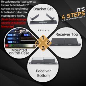 RK Rackmount Bracket Kit fit for QLXD4 Dual (2) Receivers Wireless System Mount on 1U Standard 19'' Rack Distribution