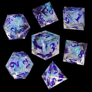 yemovan resin dnd dice set rpg sharp edge dice handcrafted polished polyhedral game dice for dungeons and dragons 7pc