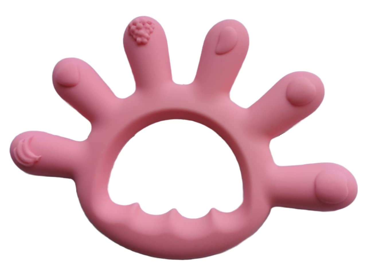 BABYmimi Silicone Teether - Finger-Shaped Organic Baby Teether Toys to Chew On - for Teething Relief, Babies - Pastel-Colored Fruit Design, Rising Dots - Food-Grade Material - BPA Free