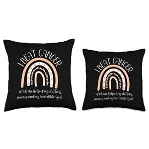 Uterine Cancer Survivor End Chemo I Beat Cancer Endometrial Throw Pillow