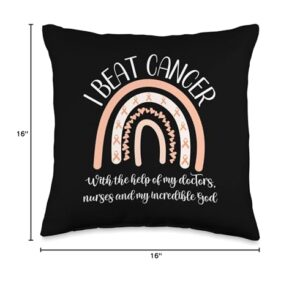 Uterine Cancer Survivor End Chemo I Beat Cancer Endometrial Throw Pillow