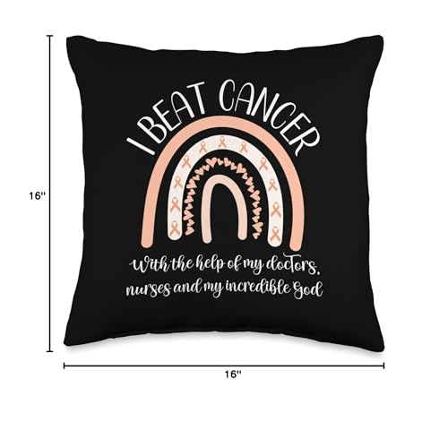 Uterine Cancer Survivor End Chemo I Beat Cancer Endometrial Throw Pillow