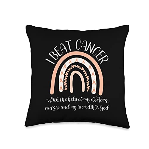 Uterine Cancer Survivor End Chemo I Beat Cancer Endometrial Throw Pillow