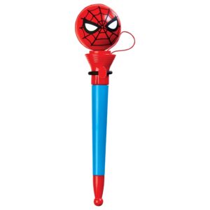 amscan spider-man pop up pen - 6.7" (pack of 1) - red & blue plastic marvel-inspired, retractable writing fun