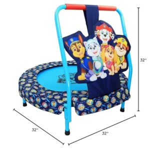 PAW Patrol Mini Trampoline, Indoor Kids Trampoline for Toddlers with Handle, Features Everest, Chase, Marshall, Skye and Rubble, Multi