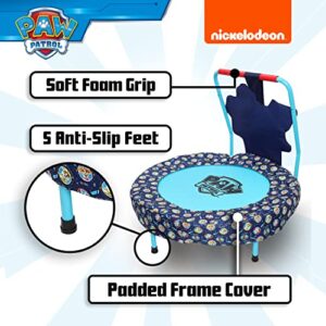 PAW Patrol Mini Trampoline, Indoor Kids Trampoline for Toddlers with Handle, Features Everest, Chase, Marshall, Skye and Rubble, Multi