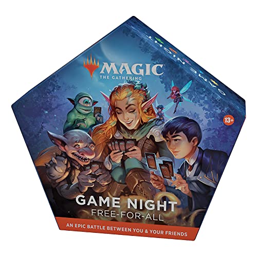 Magic: The Gathering 2022 Game Night - 5 Ready-to-Play Decks, 300 Cards, Ages 13+, 2-5 Players, 30+ Minutes