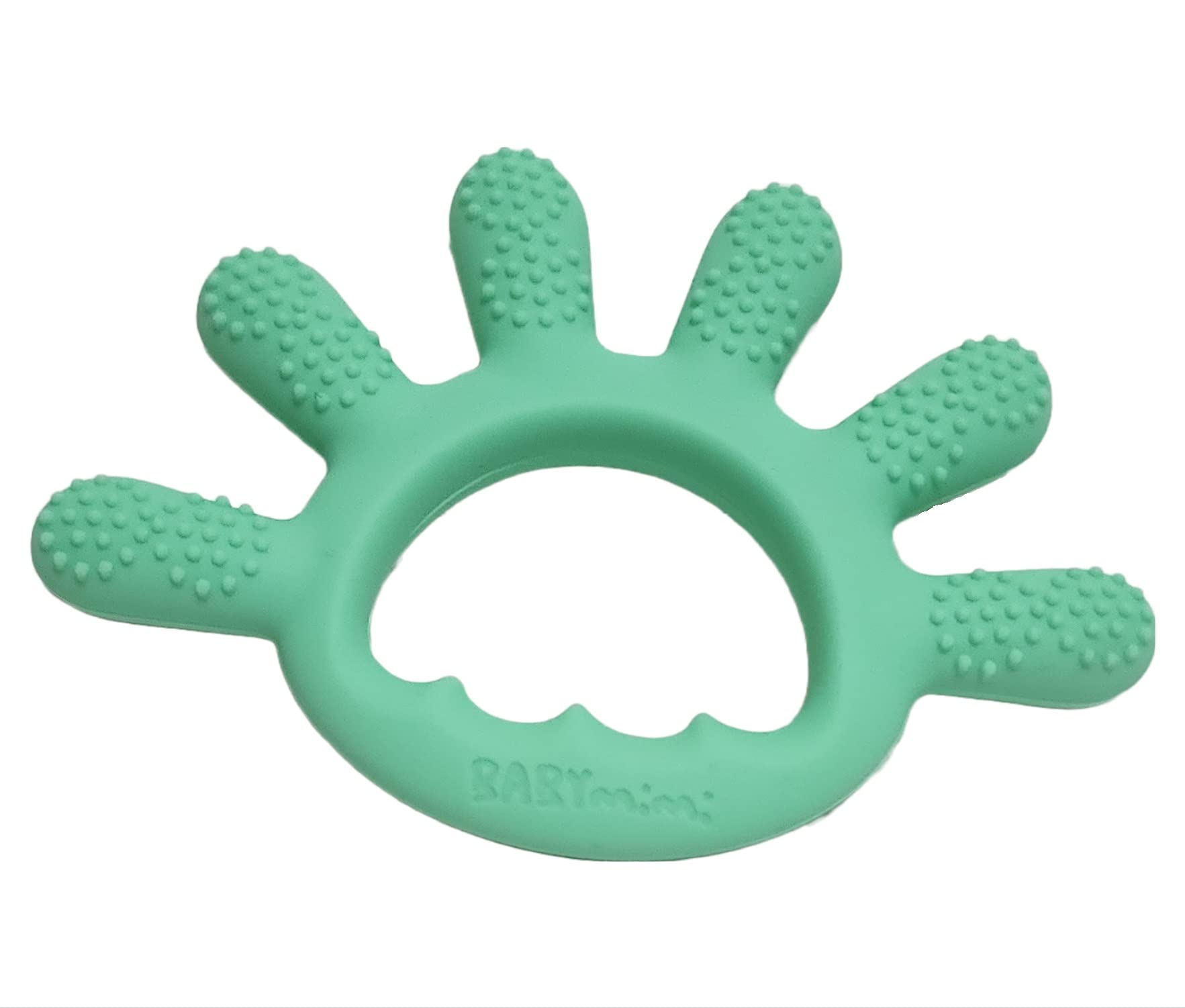 BABYmimi Silicone Teether - Finger-Shaped Organic Baby Teether Toys to Chew On - for Teething Relief, Babies - Pastel-Colored Fruit Design, Rising Dots - Food-Grade Material - BPA Free