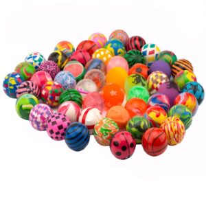 obtanim 50 pieces colorful bouncy balls bulk mixed pattern high bouncing balls for kids party favors, prizes, birthdays gift (27 mm)