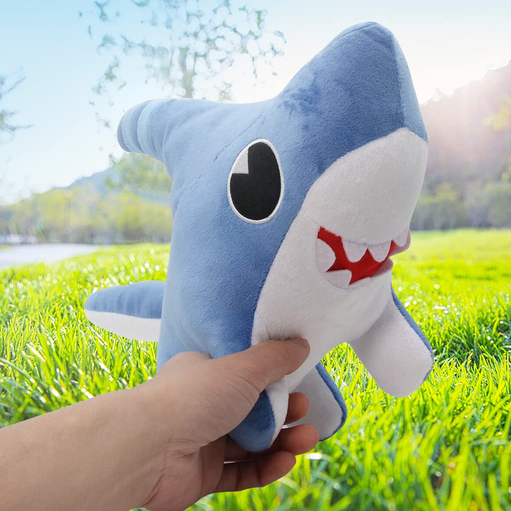 Whrigud Large Shark Dog Stuffed Animal Plush Toy Kawaii Shark Puppy Plushie Doll (Blue)