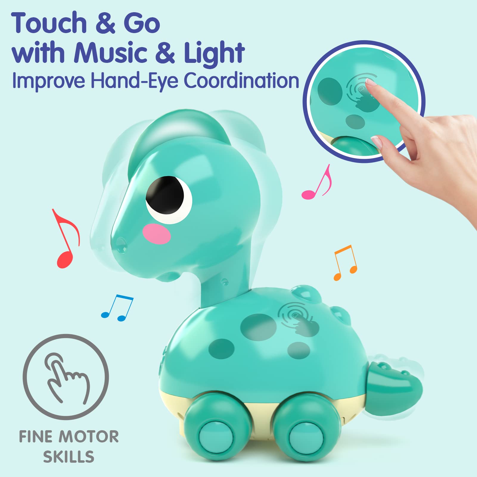 Baby Toys 6-12 Months Toys for Ages 0-2 Touch & Go Music Light Baby Toys 12-18 Months, Toys for 1 Year Old Boy Toys Birthday Gift, 9 6 Month Old Baby Toys 6 to 12 Months Baby Boy Toys Infant Toys