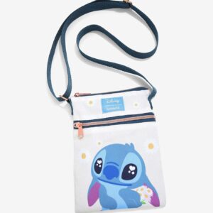 Loungefly Disney Lilo & Stitch Daisies Passport Crossbody Bag BLUE NONE