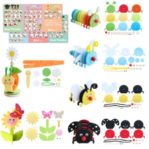 Coola Craft Kit for Kids - Art and Craft DIY Early Educational Toys Suitable for Girls & Boys Pack 6 Include Bee Ladybug Dragonfly Caterpillar Snail Flower Best Gift for Kids Age 3-6,7,8,9