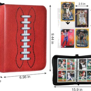 PKMLIFE Football Card Binder, 4 Pocket Baseball Trading Card Binder Storage Protectors, Card Holder Sleeves for Sports Cards and Basketball and Hockey Cards, 50 Pages Put up to 400 Cards (Football)