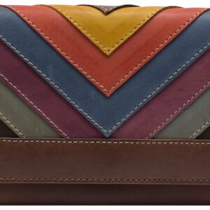 Swiss Marshall Womens Wallet RFID Blocking Genuine Leather Large Capacity Clutch Purse Smartphone Wallet Credit Card Holder (Multicolor)