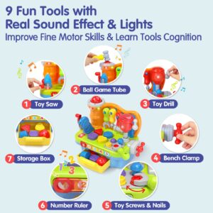 Toys for 1 Year Old Boy Toys, 9 in 1 Multifunction Music Workbench Baby Boy Toys for 1 + Year Old Boy 2 Year Old Boy Toys Baby Toys 12-18 Months with 123,Shape,Color, 1 Year Old Toys Boy Birthday Gift