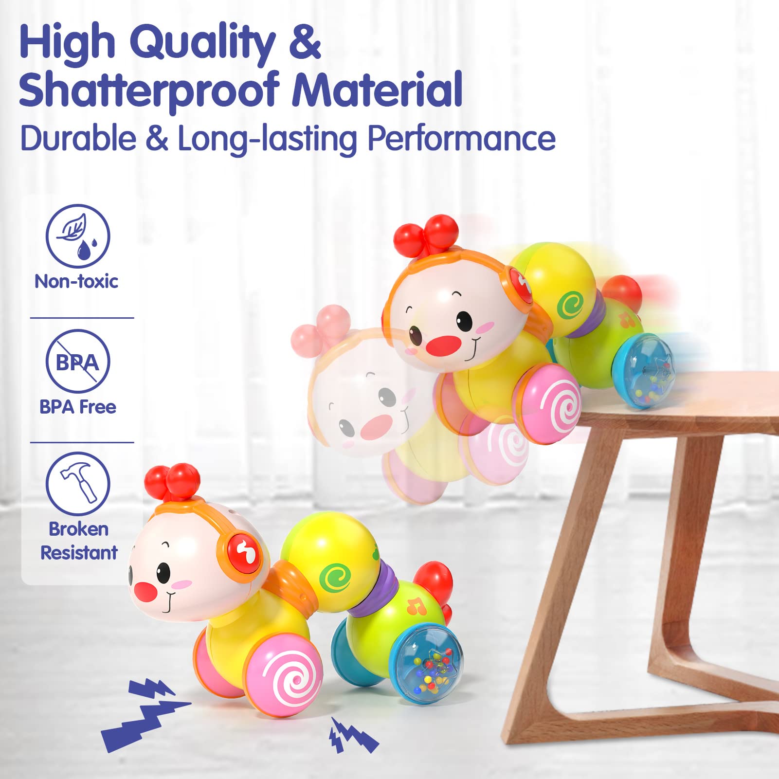 1 Year Old Girl Gifts Baby Toys 6-12 Months+ Press & Go Music Light Toys for 1 Year Old Girl, Toys for 1 + Year Old Girl Boy Baby Toys 12-18 Months Baby Toys 6 to 12 Months Toys for 1 Year Old Boy